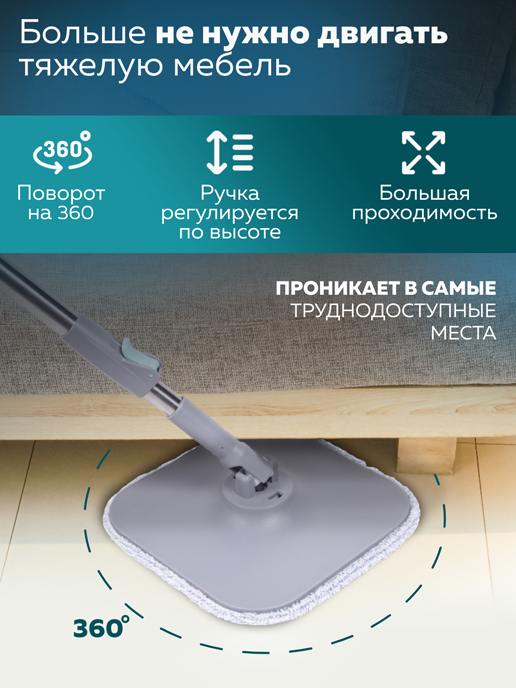 Швабра с разделением воды и отжимом Sunny House